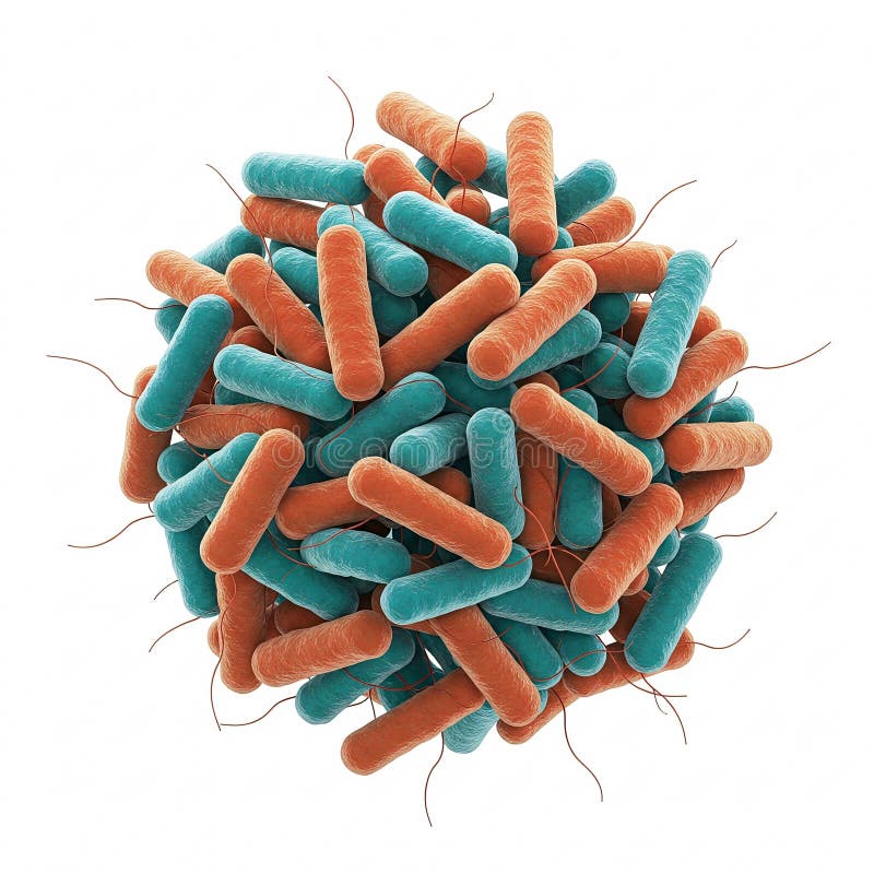 A Microscopic View of a Dense Cluster of Rod-shaped Bacteria Stock ...