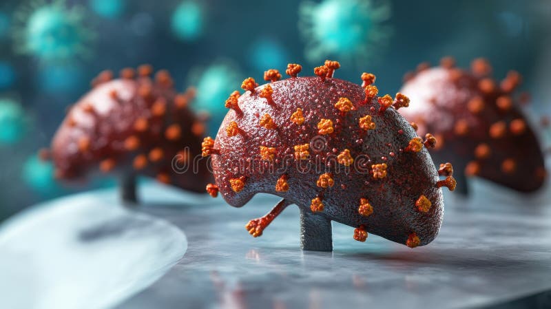 Microscopic View Detailed Illustration of Viral Structures and ...