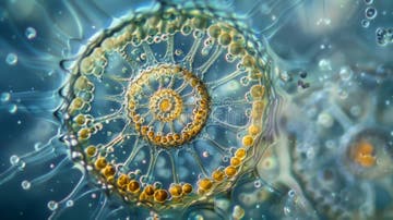 A Microscopic View of a Diatom Cell Revealing Its Inner Structures and ...