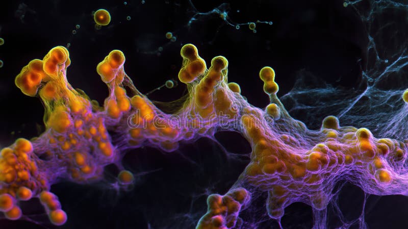 Microscopic View Displays Dynamic Protein Interaction. Actin, Spectrin ...