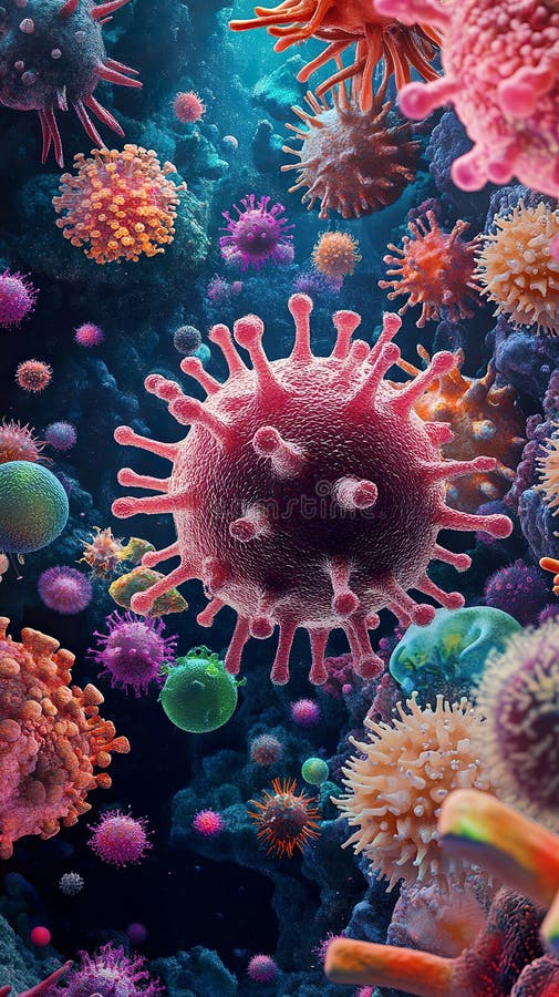 A Microscopic View of Diverse Cellular Structures Stock Photo - Image ...