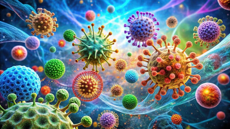Microscopic View of Diverse Viral Structures, a Colorful Representation ...