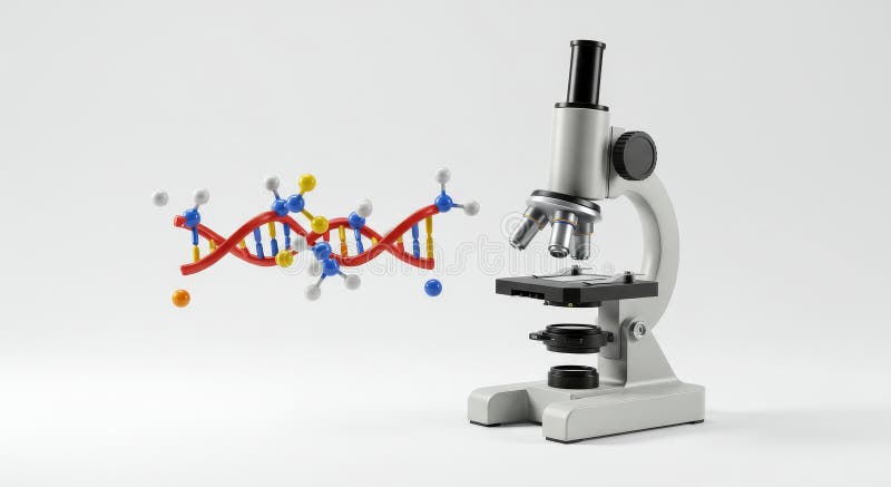 Microscopic View of DNA Molecule Structure Science Education Depicting ...