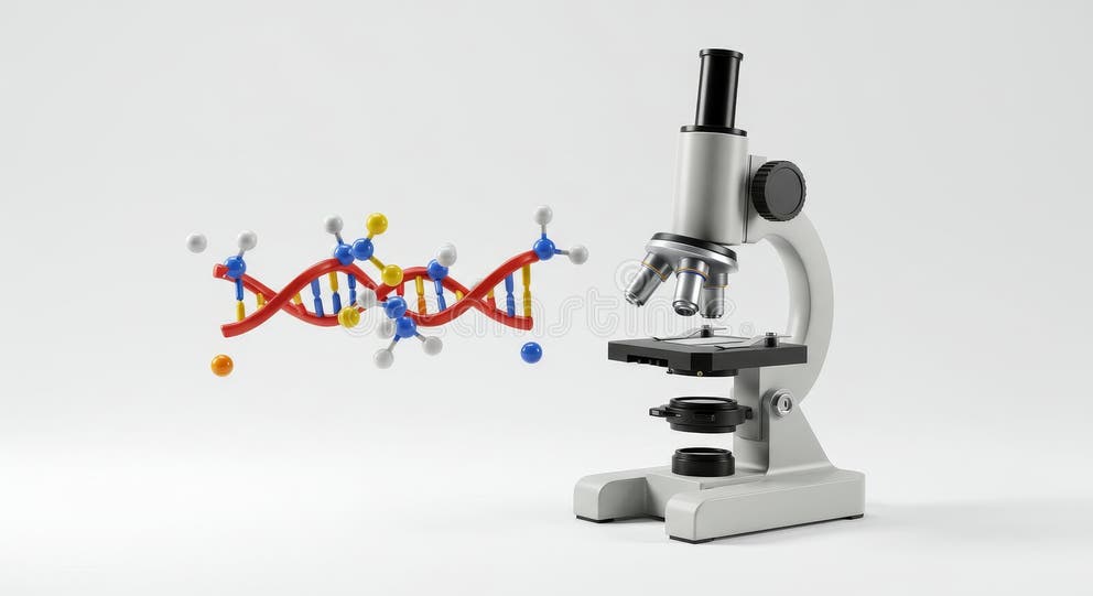 Microscopic View of DNA Molecule Structure Science Education Depicting ...