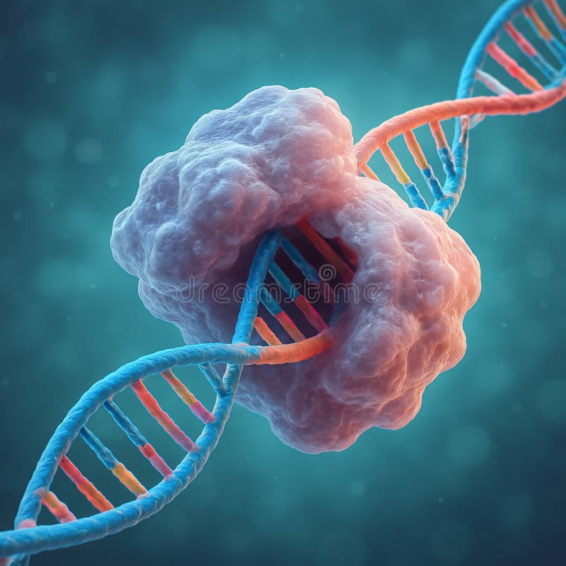 Microscopic View of DNA Polymerase in Action Stock Illustration ...