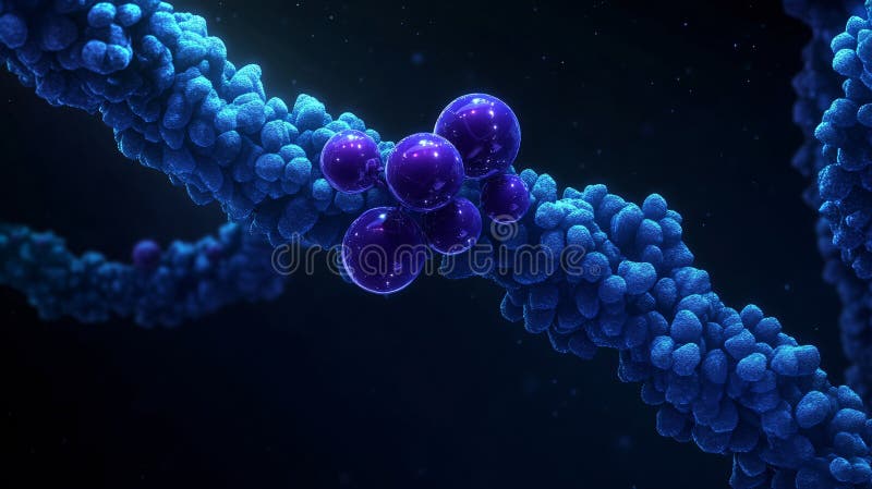 Microscopic View of DNA Strand with Molecular High Quality Image Stock ...