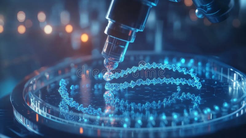 Microscopic View of Dna Strand Under Examination Stock Illustration ...