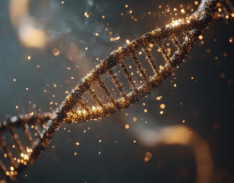 The Microscopic View of DNA Strands is Depicted in a 3D Rendering, with ...