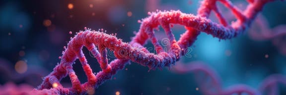 Microscopic View of DNA Strands, Vibrant Gradient Colors, Genetics ...