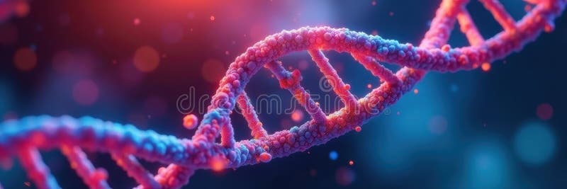 Microscopic View of DNA Strands, Vibrant Gradient Colors, Scientific ...