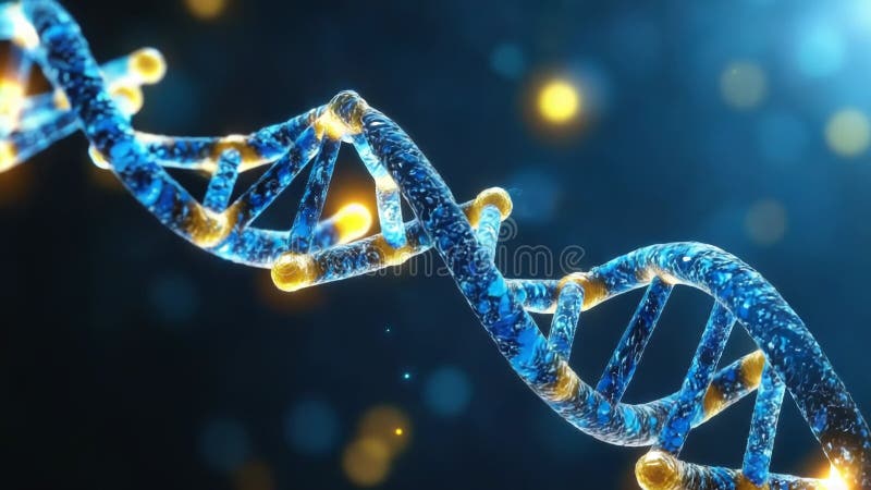 Microscopic View of a Double Strand of DNA Molecules Stock Video ...