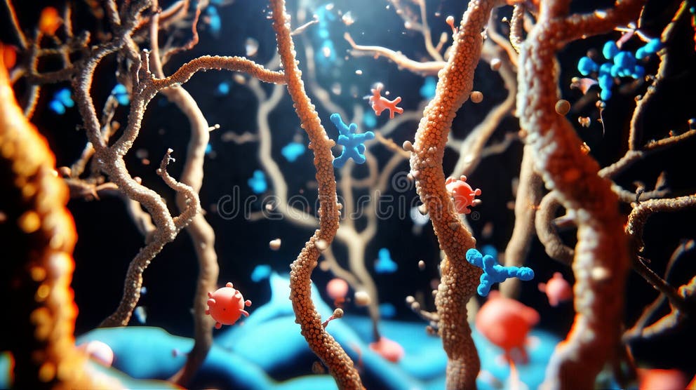 Microscopic View of Elements Interacting in Human Cell and Metabolism ...