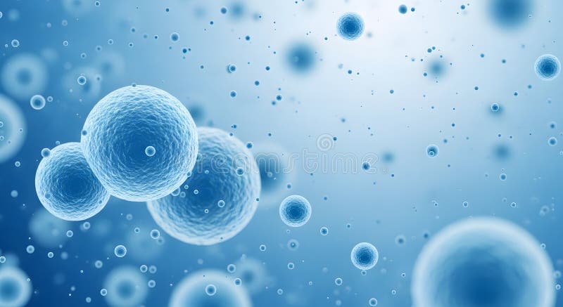 Microscopic View of Floating Spherical Microorganisms Stock ...