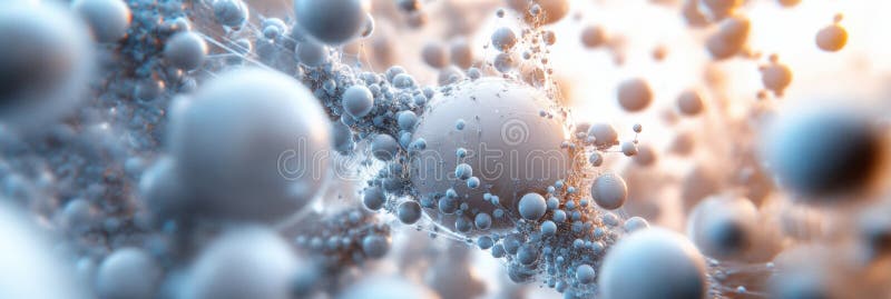 Microscopic View of Gas Particles Suspended in Air Showcasing Intricate ...