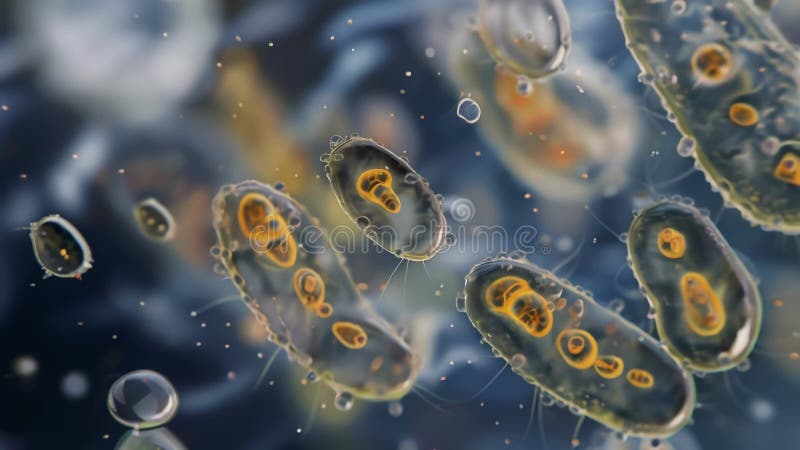 A Microscopic View of a Group of Amoebas Shows Their Unique Shape and ...