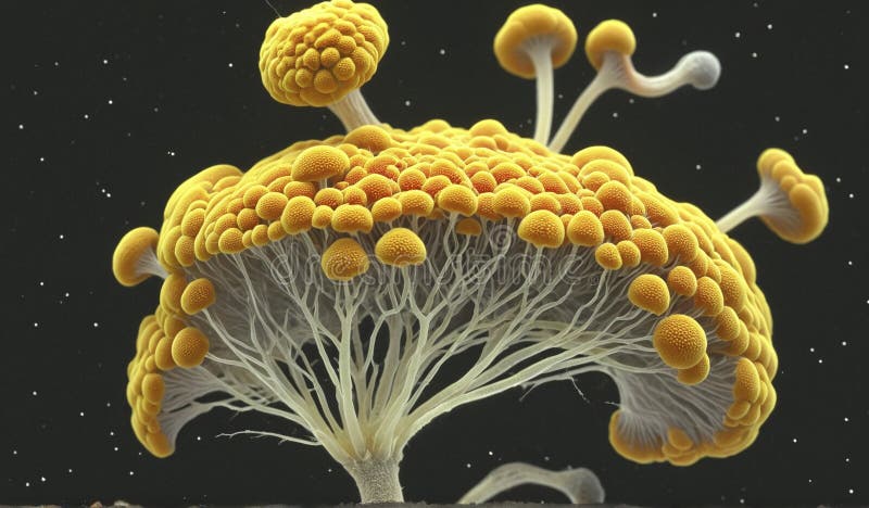 Microscopic View of Growing Mold Shows Intricate Hyphae Networks and ...