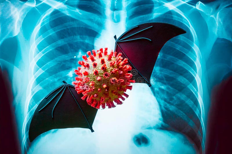 Microscopic View of HKU5-CoV-2 Virus, a Human Coronavirus, Moving on a ...