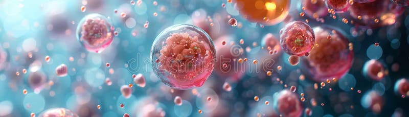 Microscopic View of Human Cell Biology Highlighting Cellular Structures ...