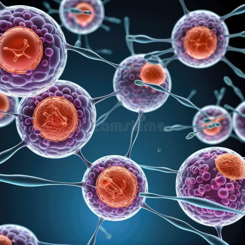 Microscopic View of Human Cells Showcasing Detailed Structures and ...