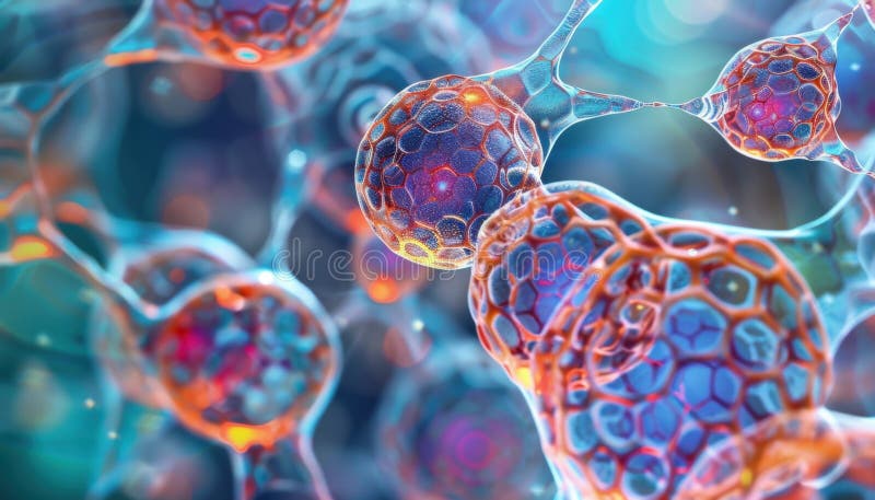 Microscopic View Vibrant Neuron Cells Network Stock Photos - Free ...