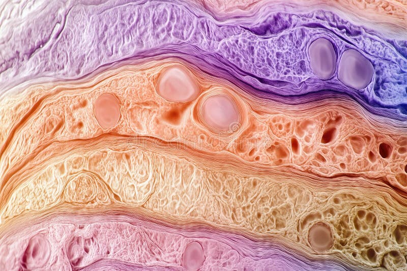 Microscopic View of Human Skin Layers Stock Illustration - Illustration ...