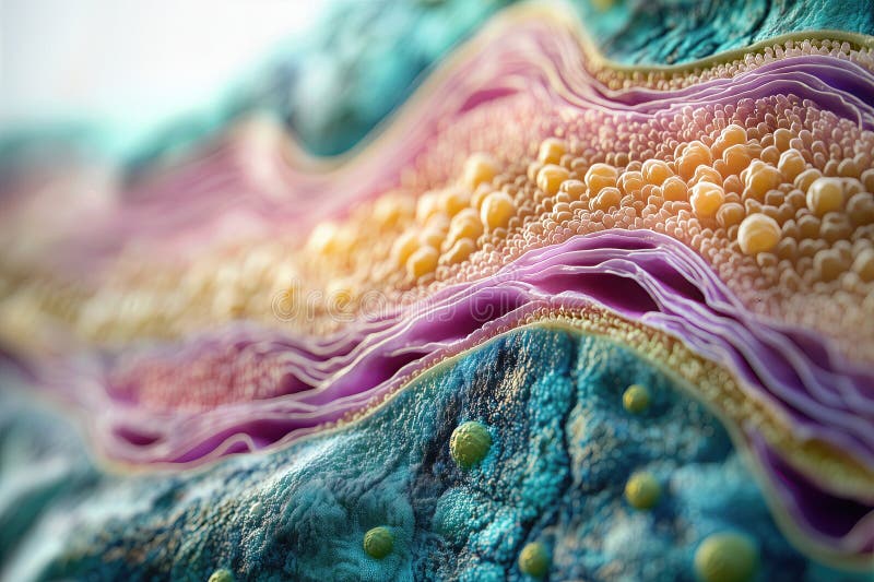 Microscopic View of Human Skin Layers Stock Illustration - Illustration ...
