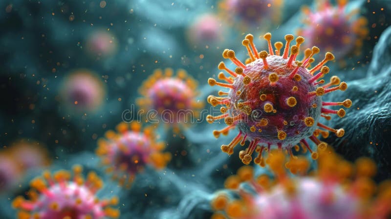 Microscopic View of Human Tlymphotropic Virus (HTLV) AI Generated Stock ...