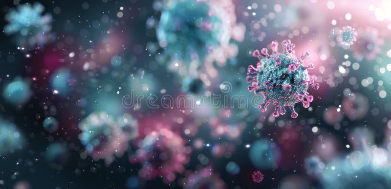 Microscopic View of Immune Cells in Action during a Viral Attack Stock ...