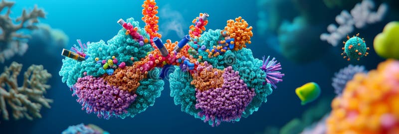 Microscopic View, Immune Cells Attacking Virus, Immune Response, 3D ...