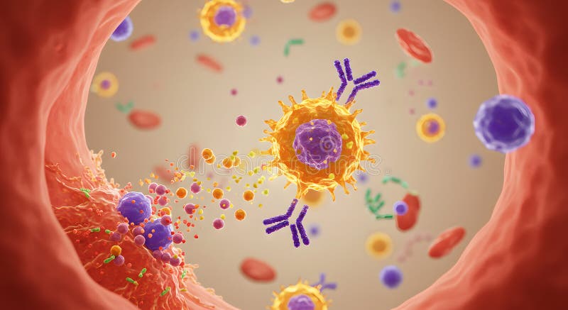 Microscopic View of Immune Response: Cellular Defense Against Pathogens ...