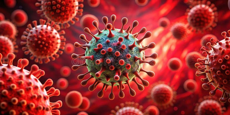 Microscopic View of Infectious Agents a Detailed Rendering of Viral ...