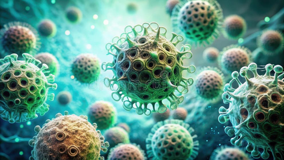 Microscopic View of Infectious Agents a Detailed Representation of Viral Structures and Their ...