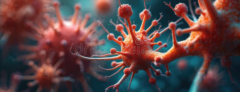 Microscopic View of Infectious Pathogen Cell with Protrusions ...