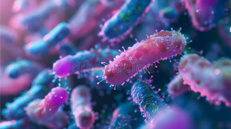 Microscopic View Inside Cell, Banner with Abstract Background of ...