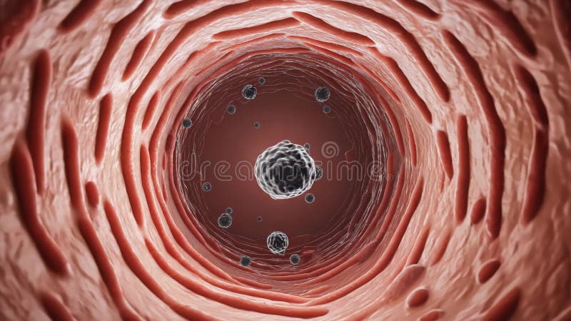 A Microscopic View Inside a Vein Shows Diseased Cells Flowing through ...