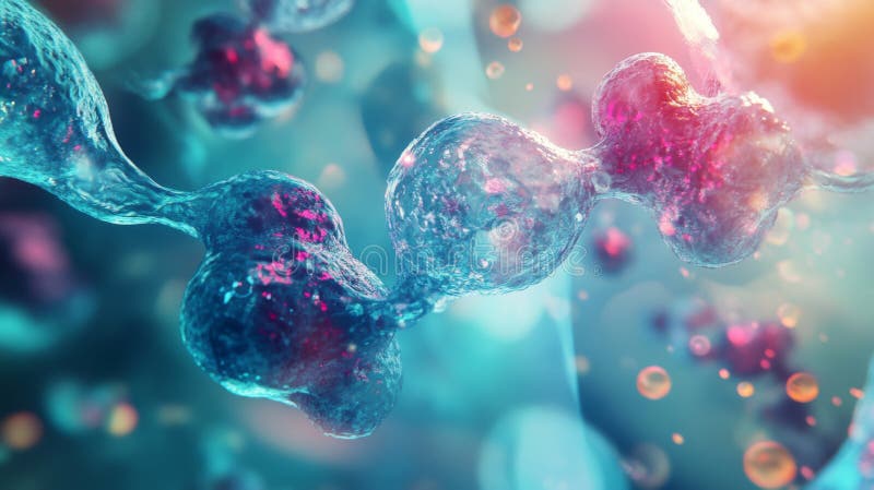 Microscopic View of Interconnected Cells with Blurred Background Stock ...