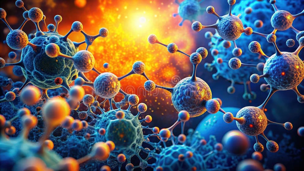 Microscopic View of Interconnected Molecular Structures with a Bright ...