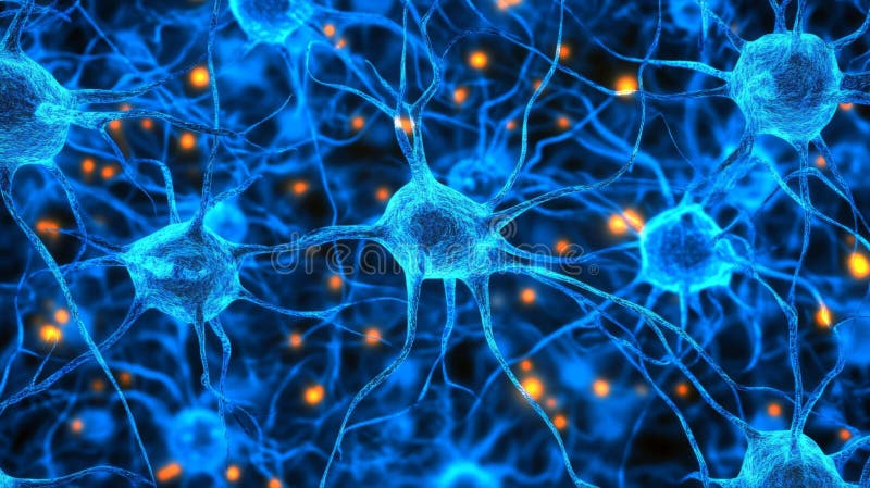 Microscopic View of Interconnected Nerve Cells Stock Illustration ...