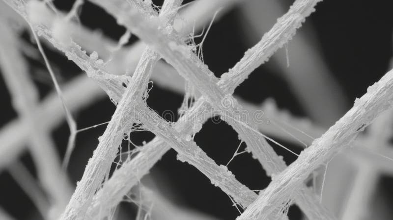 Microscopic View of Intertwined Fibrous Structures Stock Illustration ...