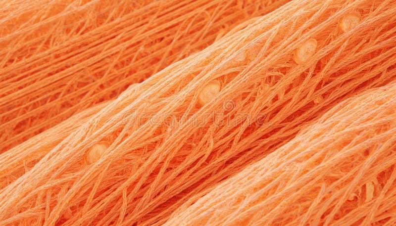 Microscopic View of Intricate Orange Fibrous Structures Revealing ...