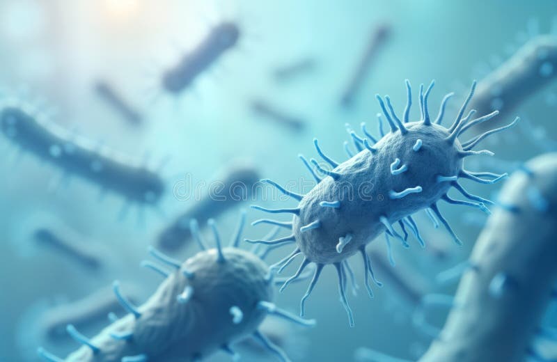 Microscopic View of Lactobacillus Bacteria. Closeup 3D Rendering of ...