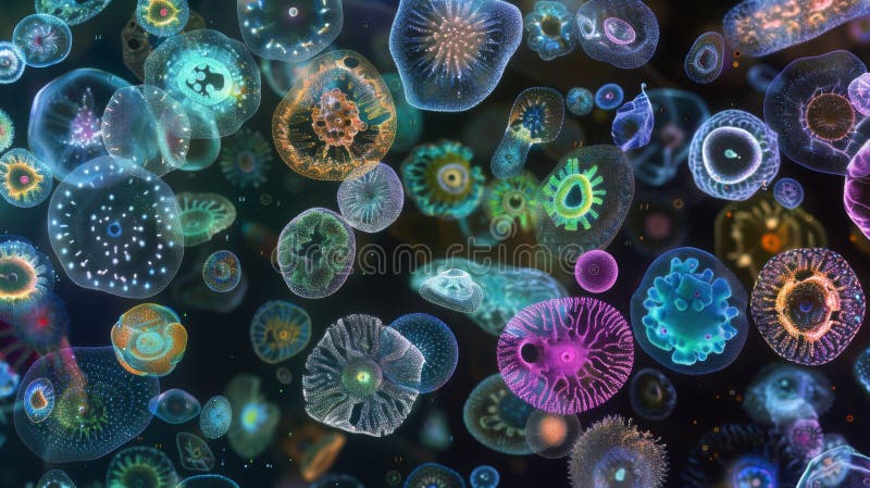 A Microscopic View of a Large Population of Protozoa Species Each ...