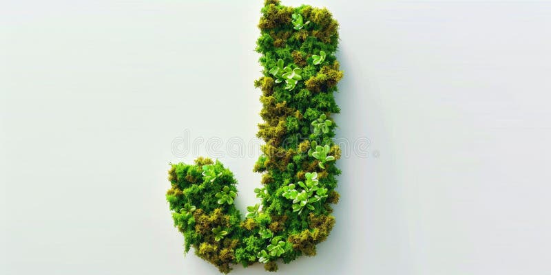 A Microscopic View of the Letter J Formed by Green Plants Stock Photo ...