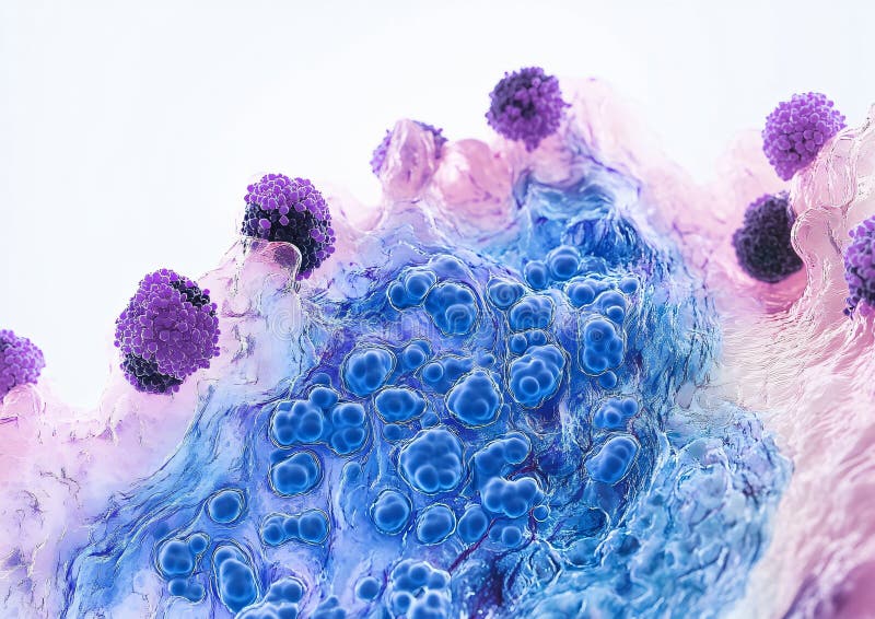 Microscopic View of Lewy Bodies and Cells Stock Illustration ...