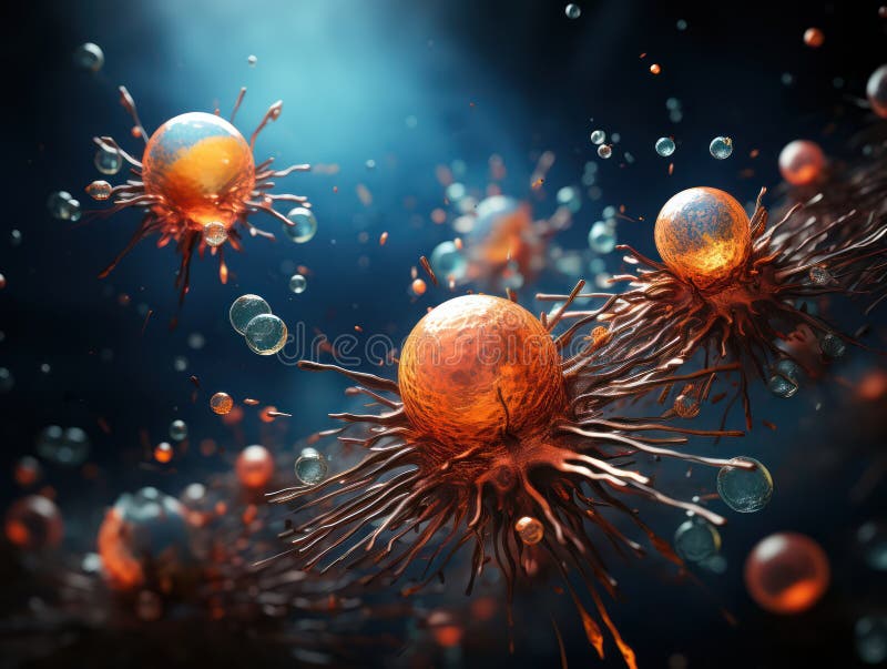 Microscopic View of Life: Bacteria and Viruses AI Generated Stock ...