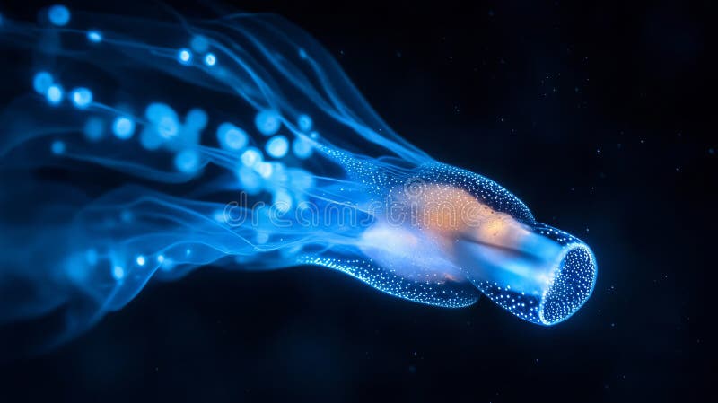 Microscopic View of Luminescent Plankton Creating a Mesmerizing Blue ...