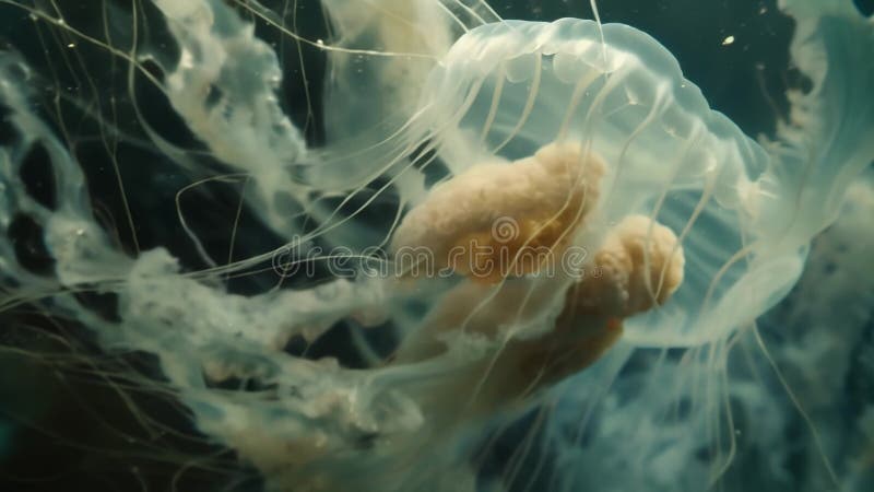 A Microscopic View of a Massive Jellyfish Delicately Drifting in the ...