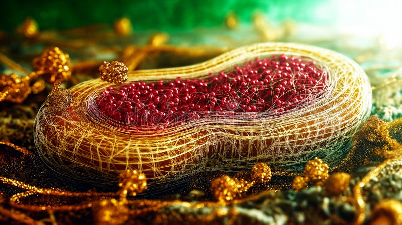 Microscopic View of Metabolism Inside Human Cell Showing Elements ...