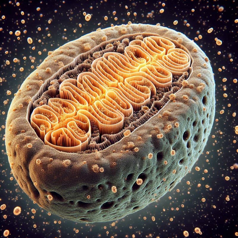 Microscopic View of a Mitochondria Stock Illustration - Illustration of ...