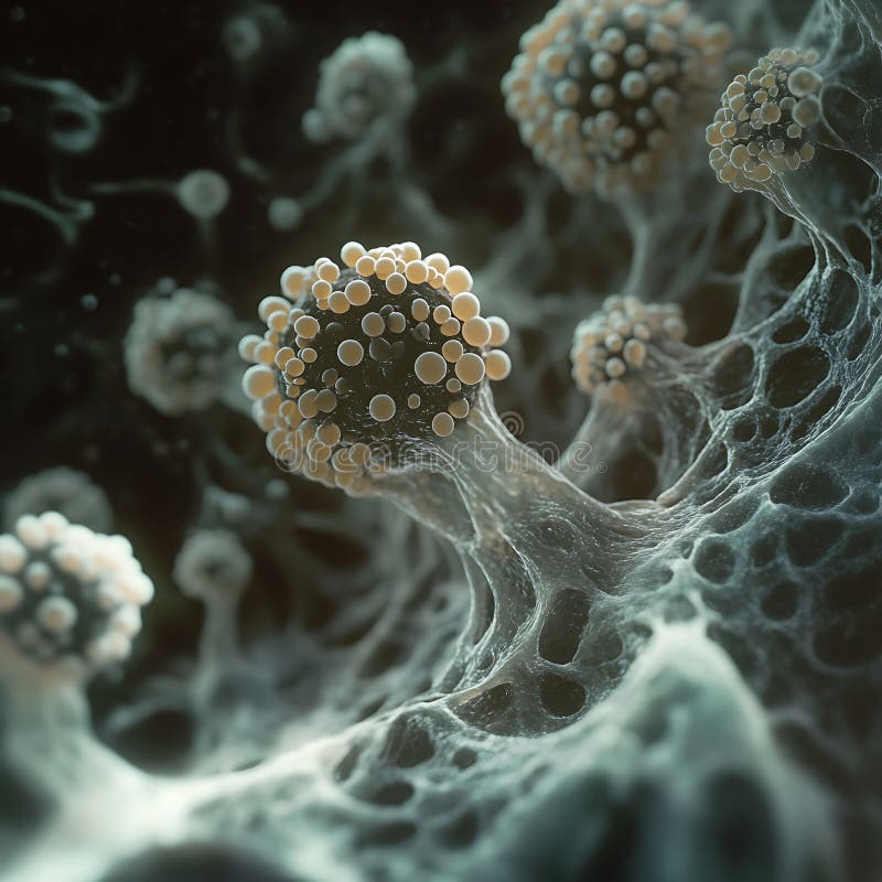 Microscopic View of Mold Growing in a Biological Environment Stock ...